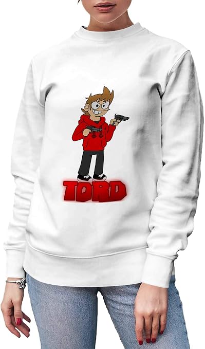 Amazon.com: urbanstyle Women's Eddsworld Tord Funny Crewneck Pullover ...