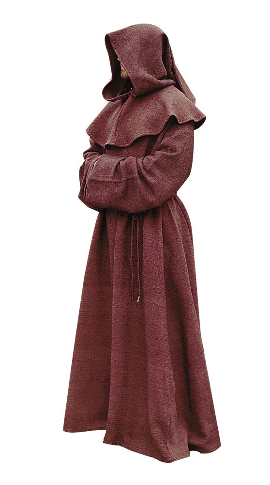 Brown Monk Robe and Hood Costume. Wizard Robe, Priest Robe, Mage Robe ...