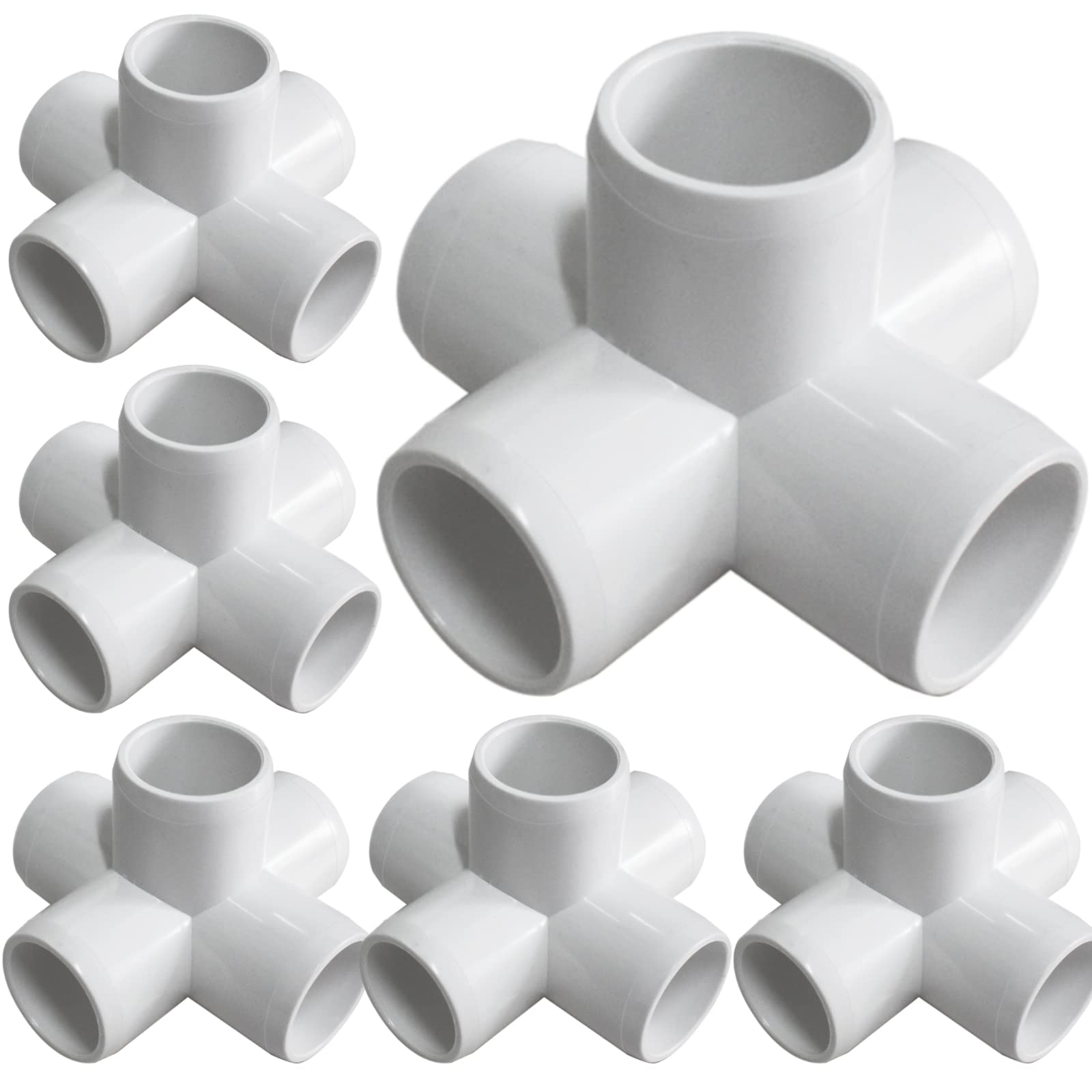 6Pack 1 1/4” PVC Fittings, 5Way Elbow PVC Fittings for Heavy Duty ...