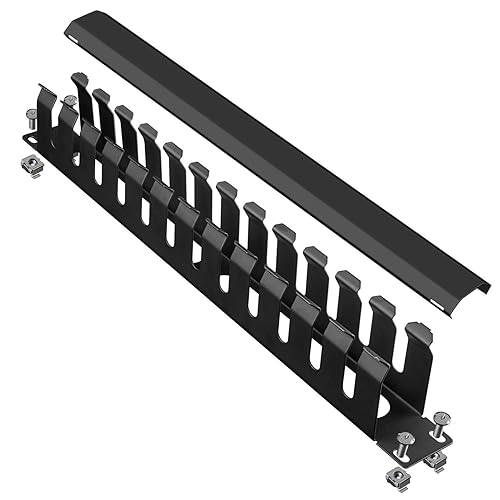 Lingshan, 1U 19 inch Server Rack Cable Management Finger Duct w/Cover ...