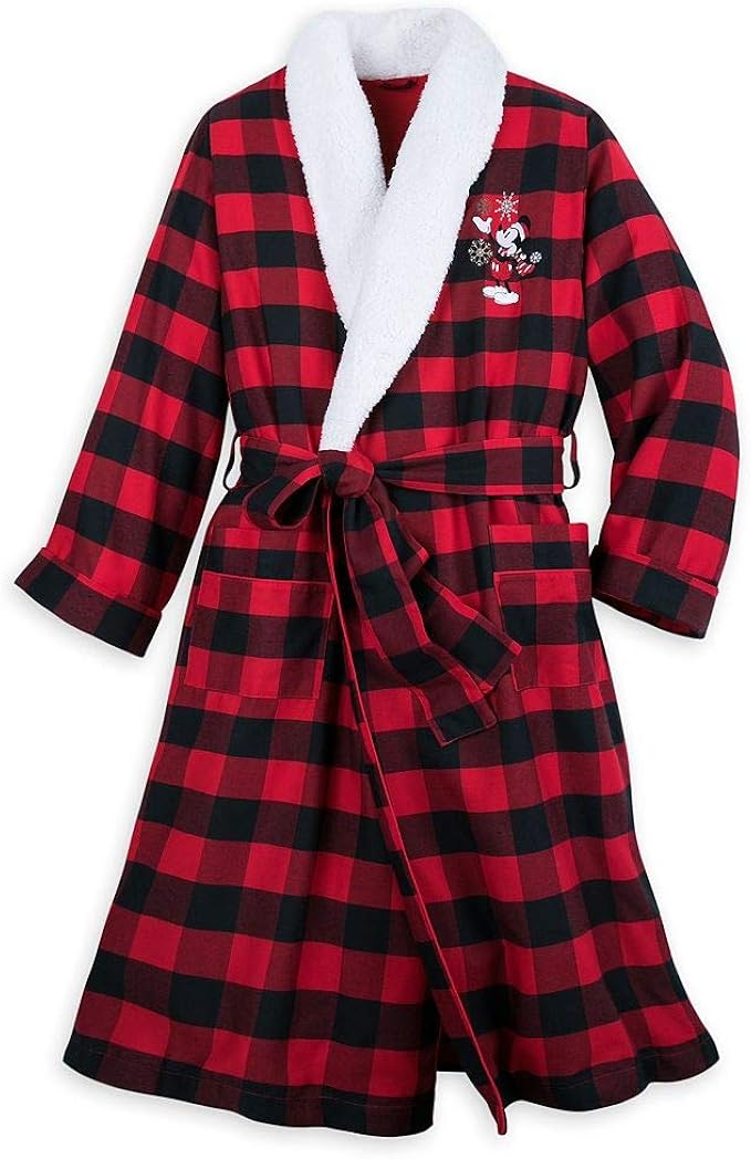 Disney Mickey Mouse Holiday Plaid Robe for Adults – Size Mens XL Multi ...