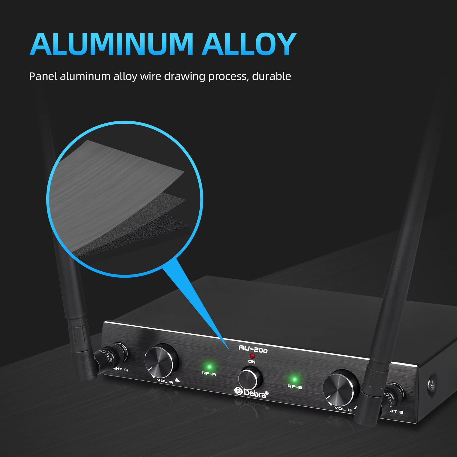 Mua D Debra Audio AU200 Pro UHF 2 Channel Wireless Microphone System with Cordless Handheld ...