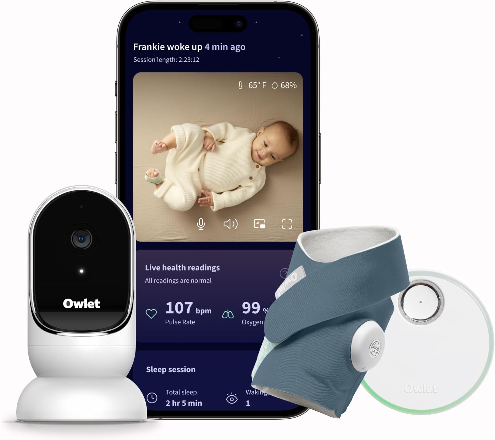 Owlet® Dream Duo Smart Baby Monitor: FDA-Cleared Dream Sock® plus Owlet ...