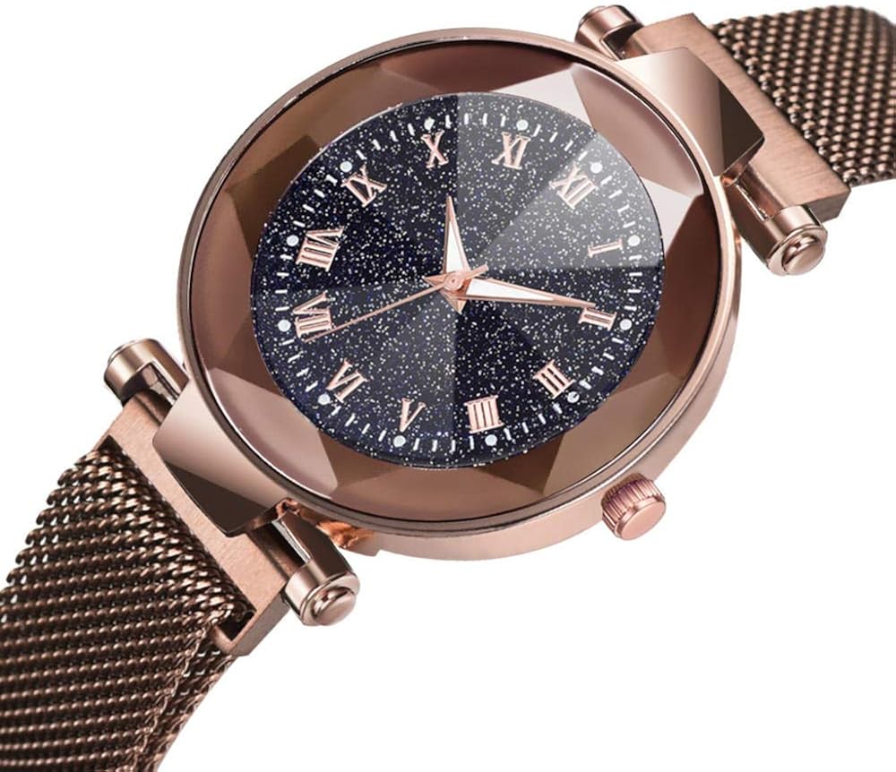 Reloj De Mujer con Cinturón De Malla De Cuarzo De Vidrio Convexo ...