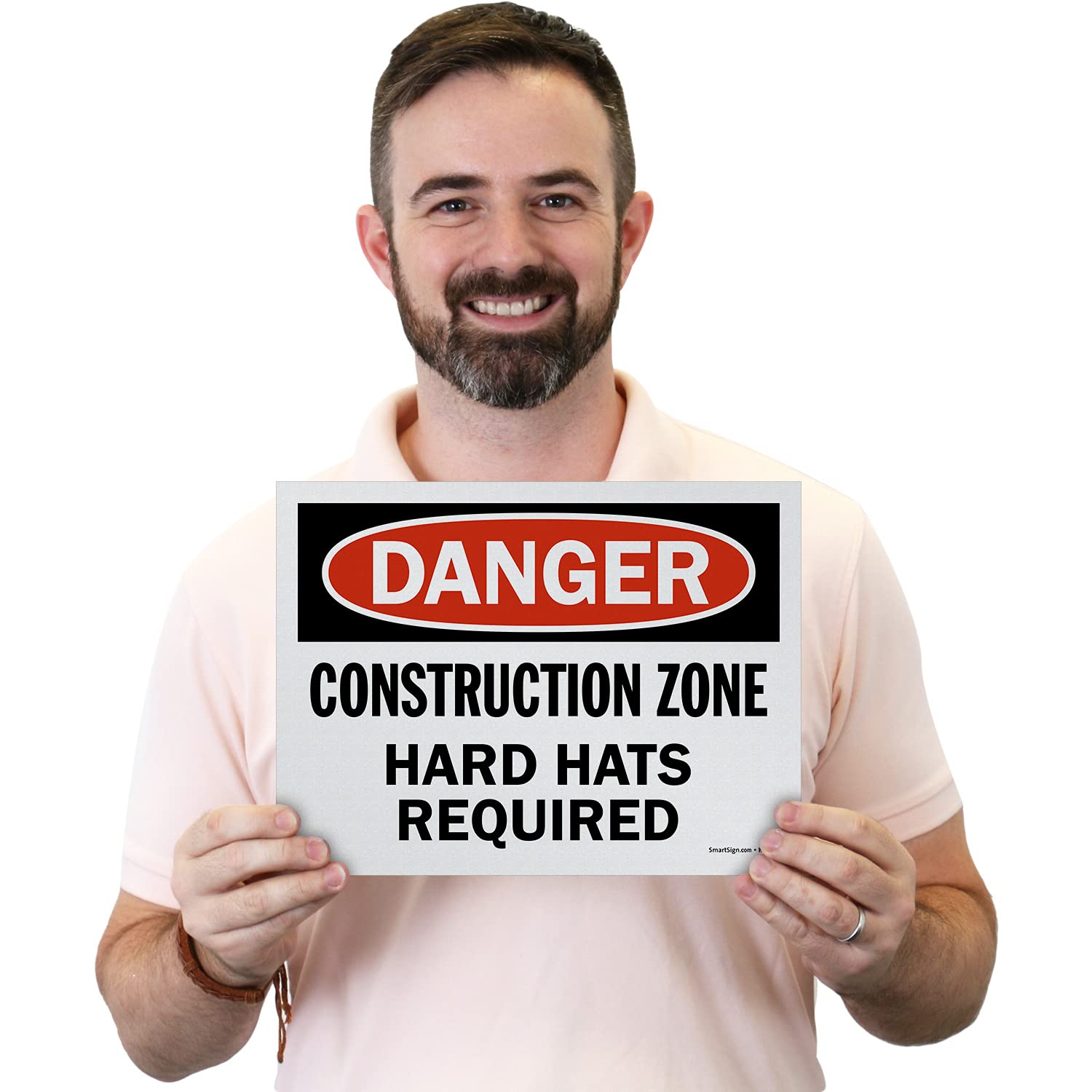 Mua SmartSign (Pack of 5) 9 x 12 inch “Danger - Construction Zone, Hard Hats Required” OSHA Sign ...
