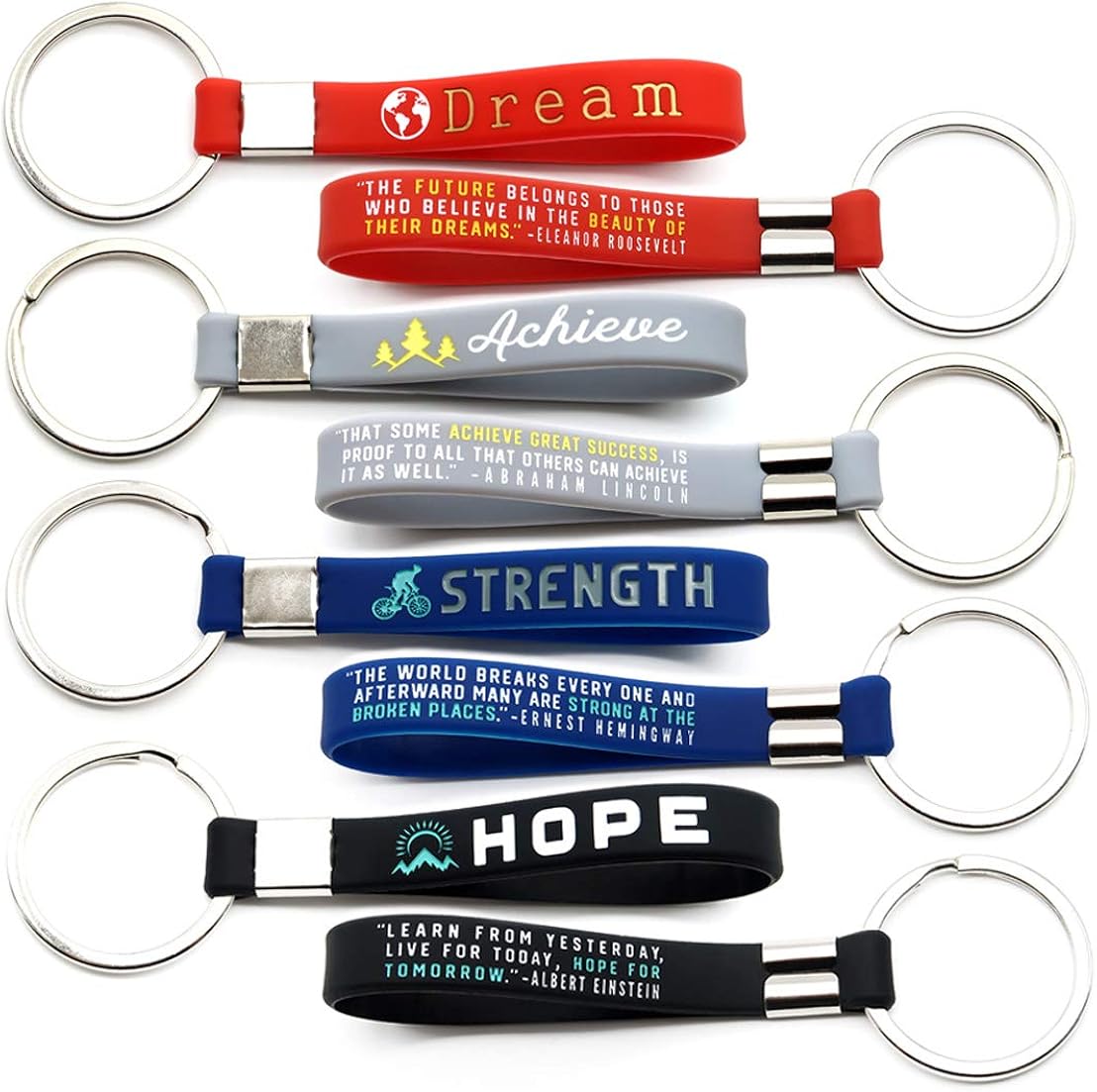 Amazon.com: (12-pack) Inspirational Quote Keychains - Dream, Achieve ...