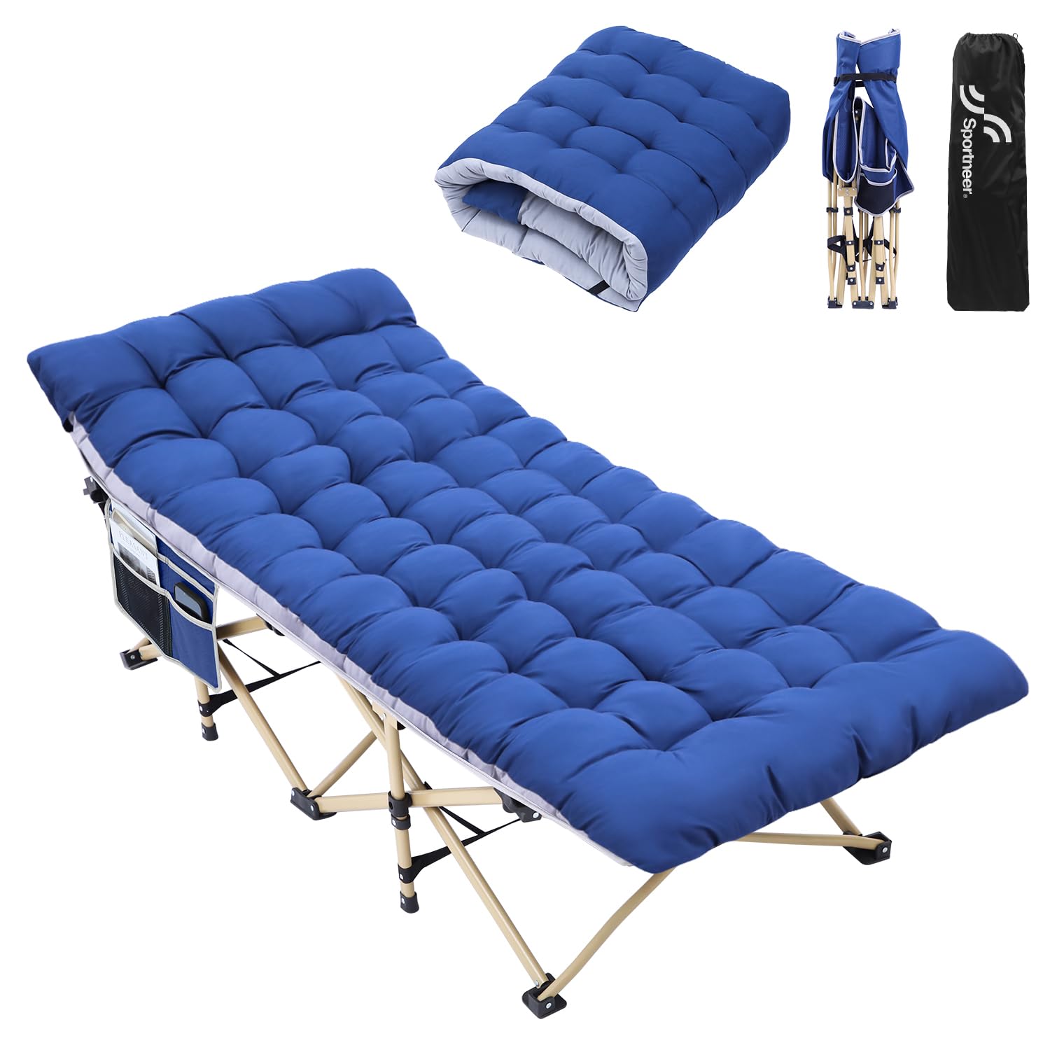 Sportneer Camping Cot: 1200D Double Layer Oxford Camping Cots for ...
