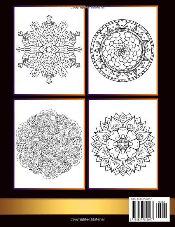 100 Amazing Mandalas Adult Coloring Book: Coloring pages for meditation ...