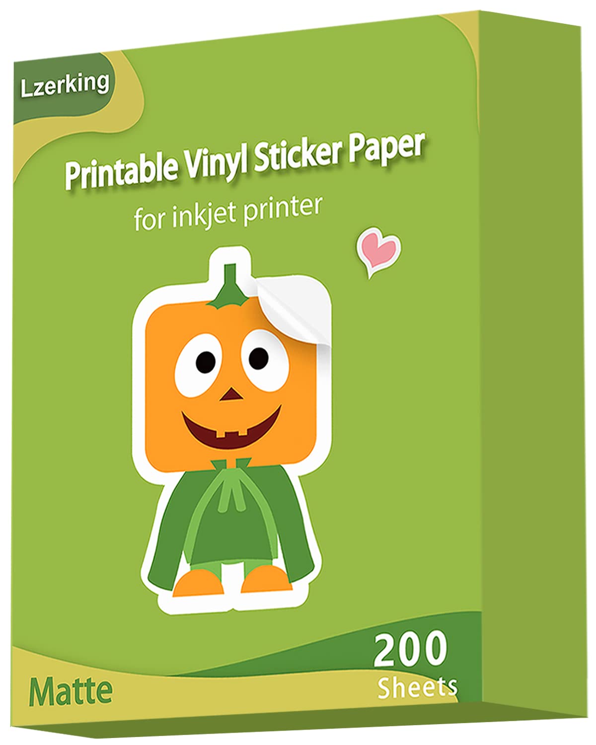 Lzerking Premium Printable Vinyl for Inkjet Printer Sticker Papers 200 ...