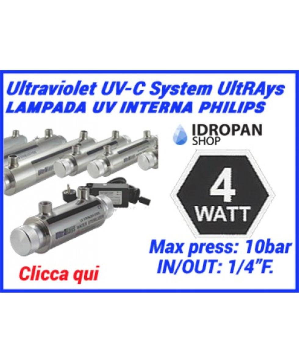 Prodotti di filtrazione Sterilizzatore uv per acqua con lampada interna Philips sistema completo ...