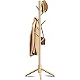 Amazon.com: Azaeahom Wooden Coat Rack Stand, Free Standing Coat Rack ...