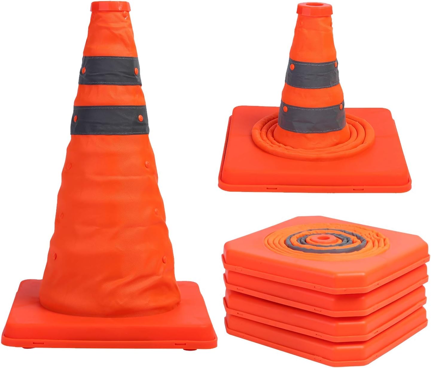2 Pack 15.5 inch Collapsible Traffic Cones Multi Purpose Pop up ...