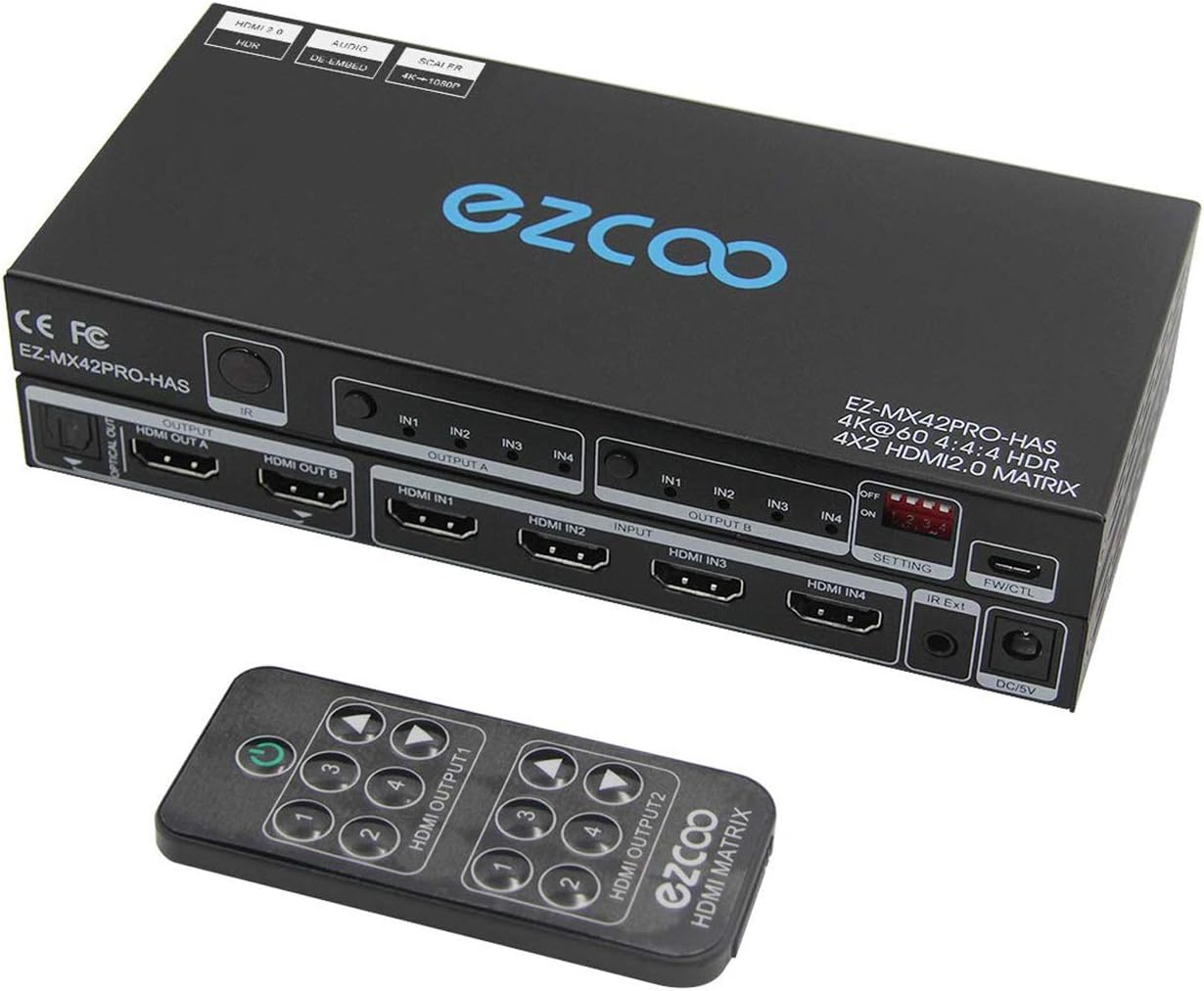 HDMI Matrix 4 in 2 Out 4K 60Hz 4:4:4 HDR Dolby Vision: Amazon.de ...