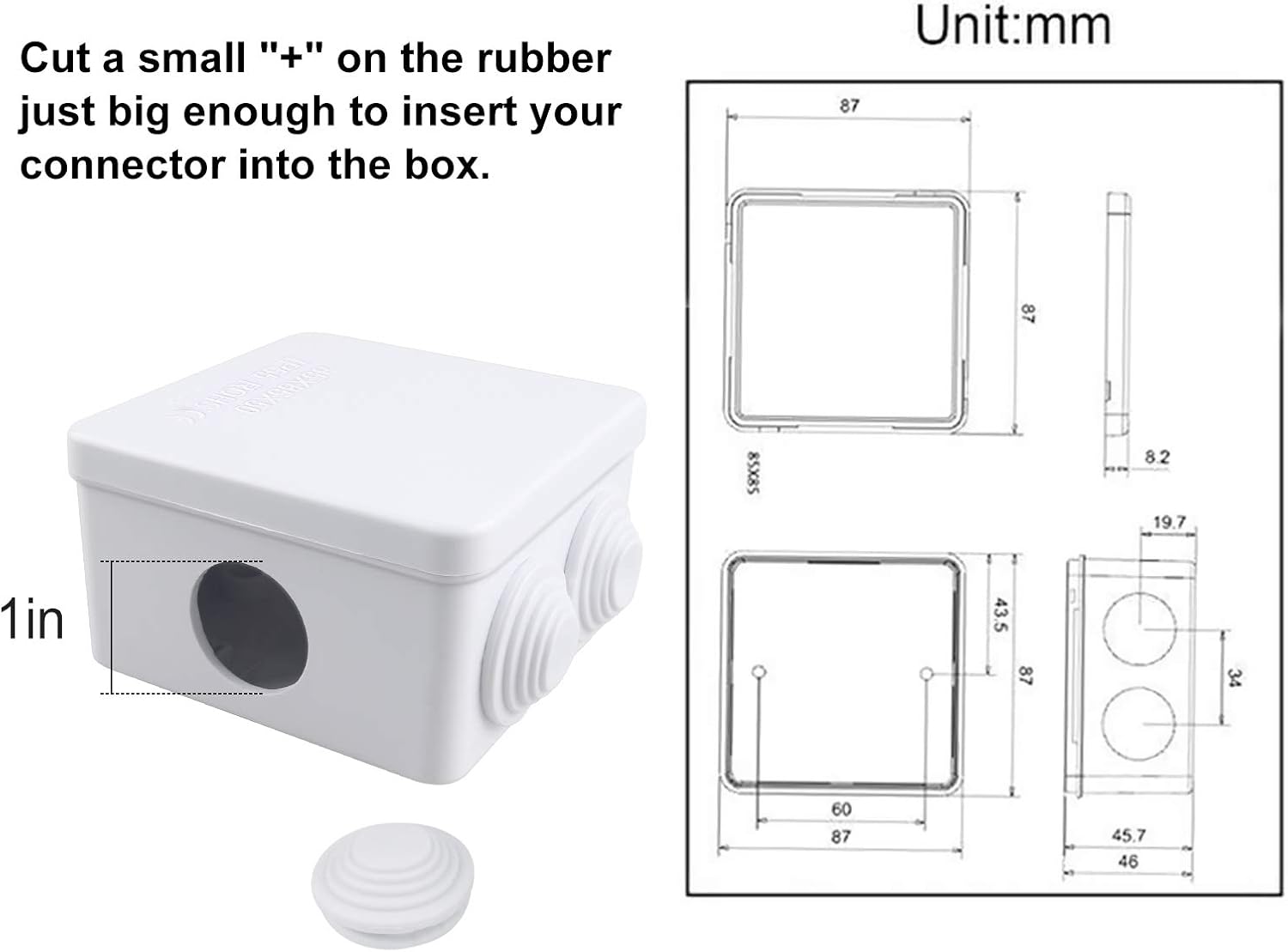 IP55 Waterproof Dustproof Junction Box, ABS Plastic Junction Box DIY ...