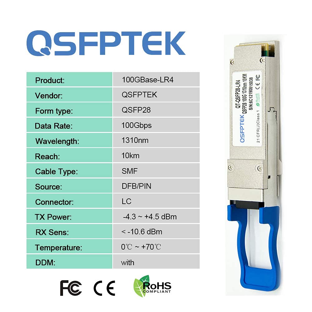 Mua 100G QSFP28 Transceiver, 100gb Ethernet LC Single-Mode 100GBASE-LR4 ...