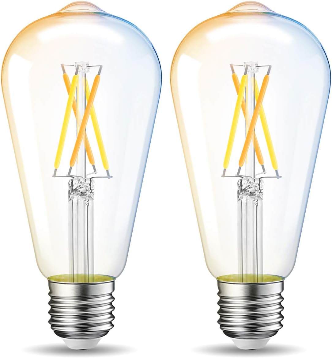 LVWIT Bombillas Inteligente LED ST64 Filamento WiFi Regulable 6.5W 806 LM, Lámpara E27 Bombilla ...