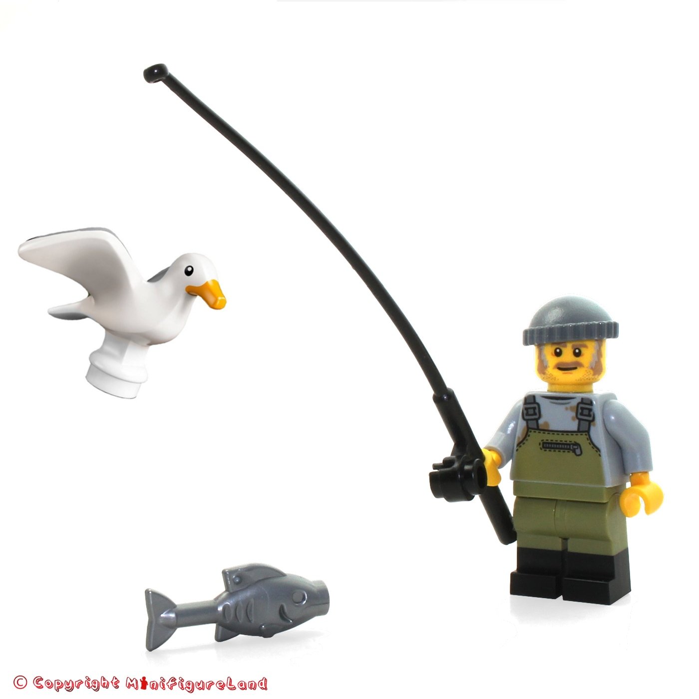 LEGO Ideas Minifigure Fisherman w/ Fishing Poll, Fish & Seagull 21310