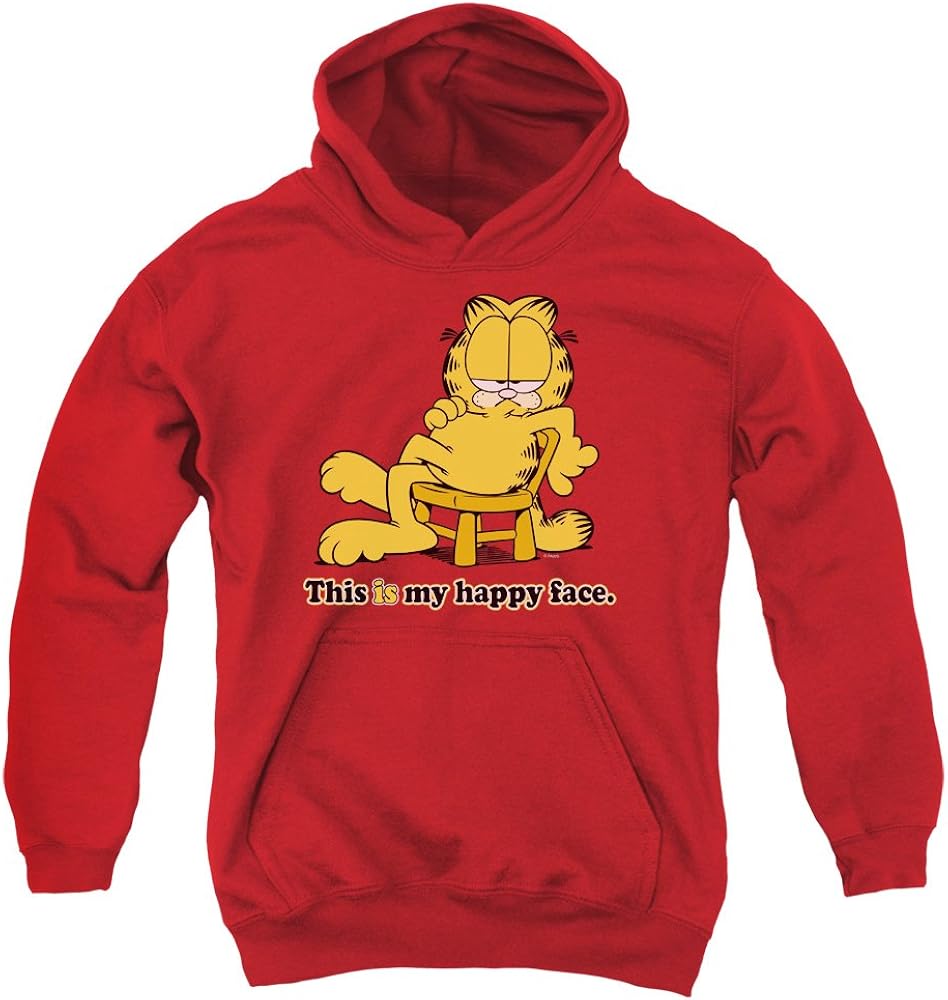 Amazon.com: Garfield - Youth Happy Face Pullover Hoodie: Clothing