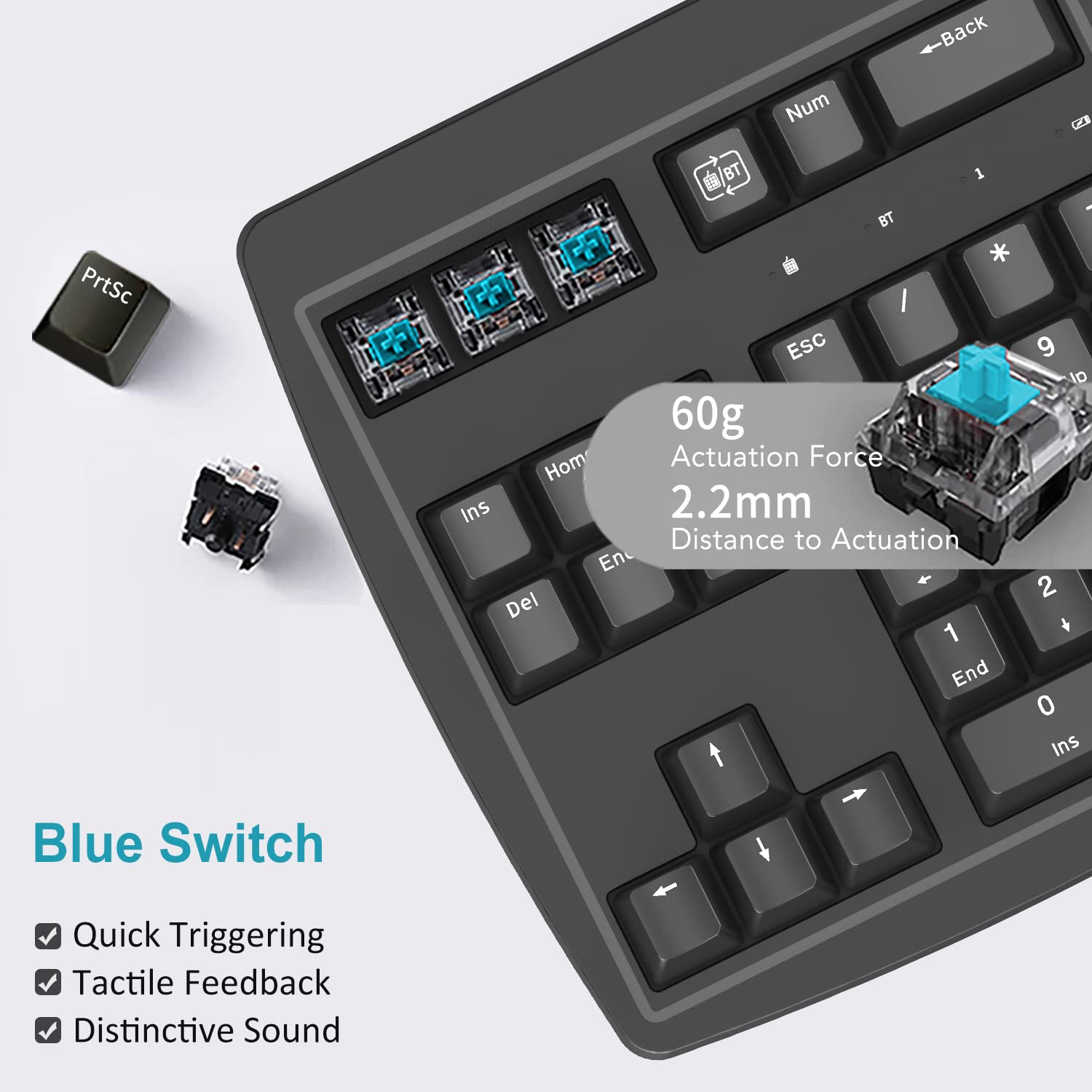 Mua Teenii Mechanical Programmable Bluetooth Number Pad with Arrow Keys, Wireless 32 Key Numeric ...