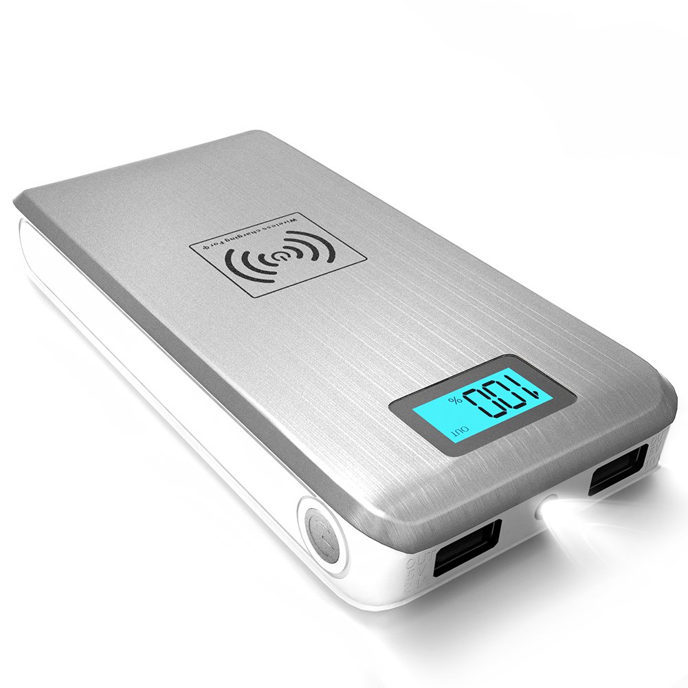 Qi Wireless Power Bank, Clock with Extra Large Time and Date, Magnetic ...