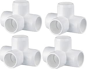 Conector de PVC de 4 vías en T de 1,27 cm (paquete de 4) : Amazon.com ...