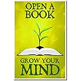 Amazon.com: Open a Book Grow Your Mind - NEW Classroom Motivational ...