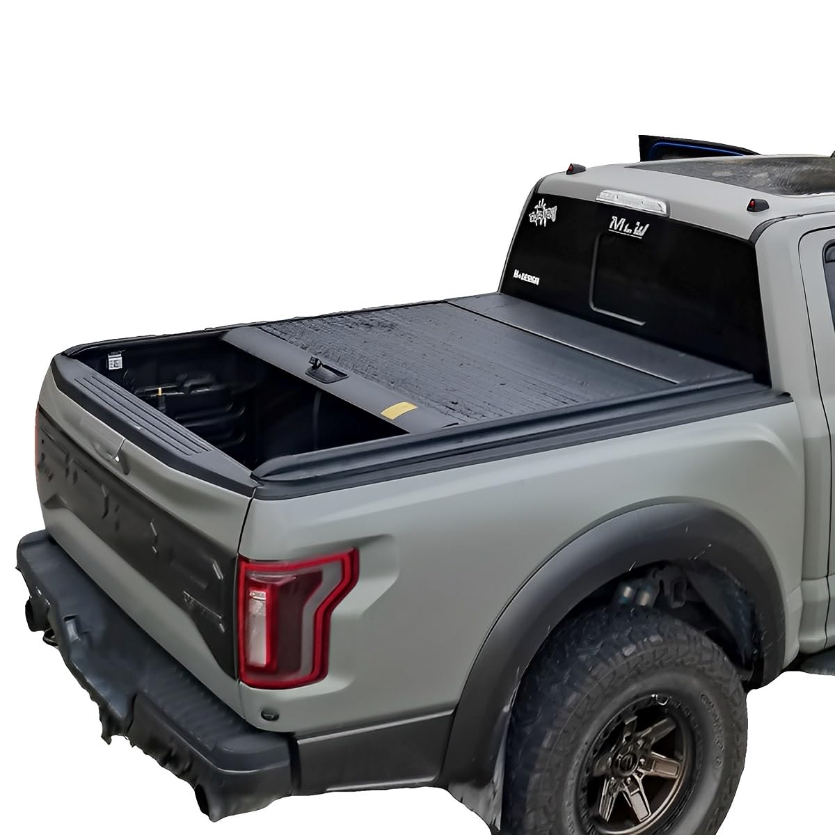 CICANPART Aluminum Retractable Roll-up Hard Tonneau Cover with Key for ...
