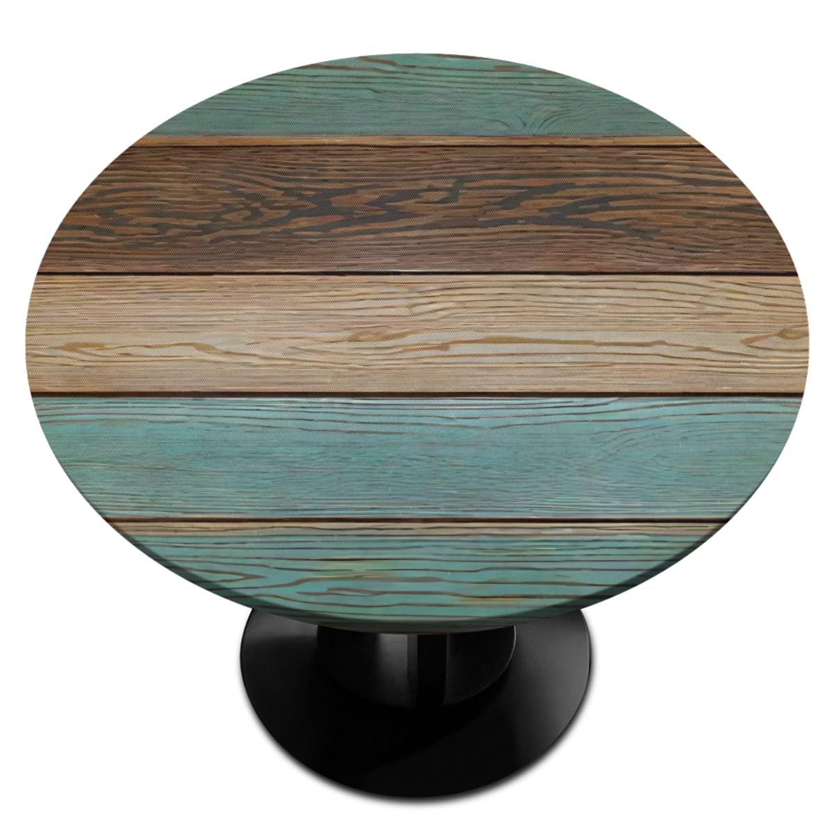 Wood Texture Round Fitted Tablecloth with Elastic Edge, Abstract Wood ...