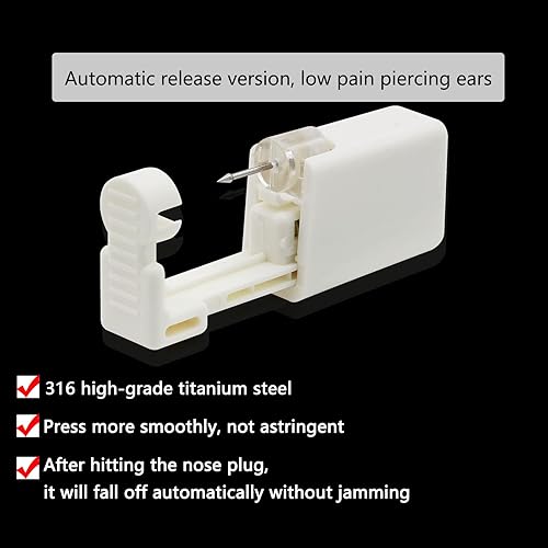 Dermal Piercing Kit Self Nose Piercing Gun Disposable Ear Nose Piercing ...