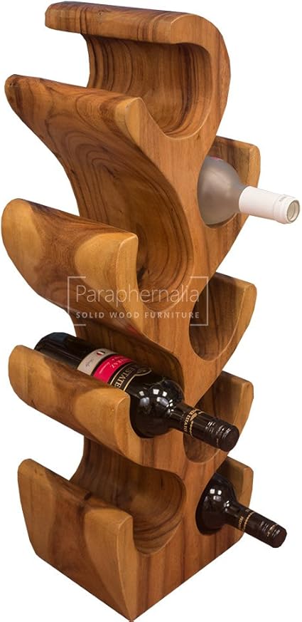 Solid suar wood tree wine rack 8 bottle - Rich wax finish (Part of our ...