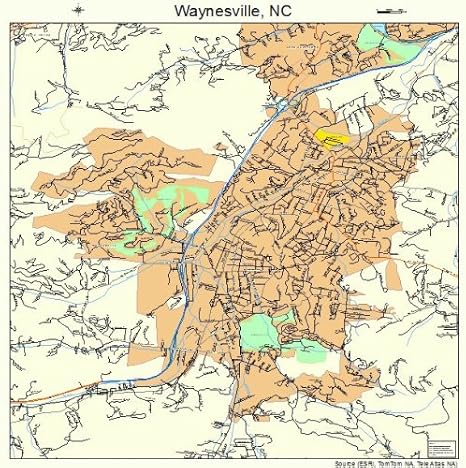 Amazon.com: Large Street & Road Map of Waynesville, North Carolina NC ...
