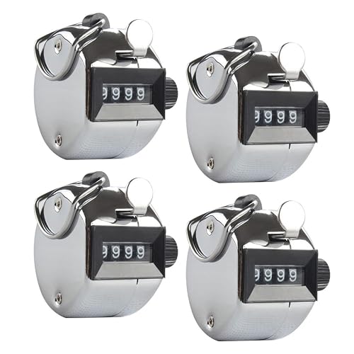 4 Pack Handheld Tally Counter 4 Digit Tally Counter Metal Mechanical ...