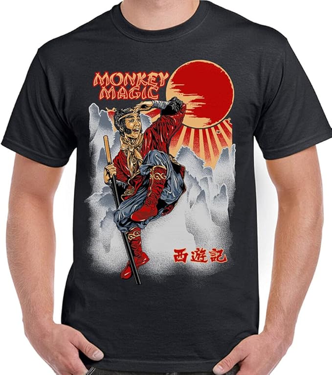 Monkey Magic T-Shirt Mens Retro Chinese Fantasy TV Show Martial Arts 70 ...