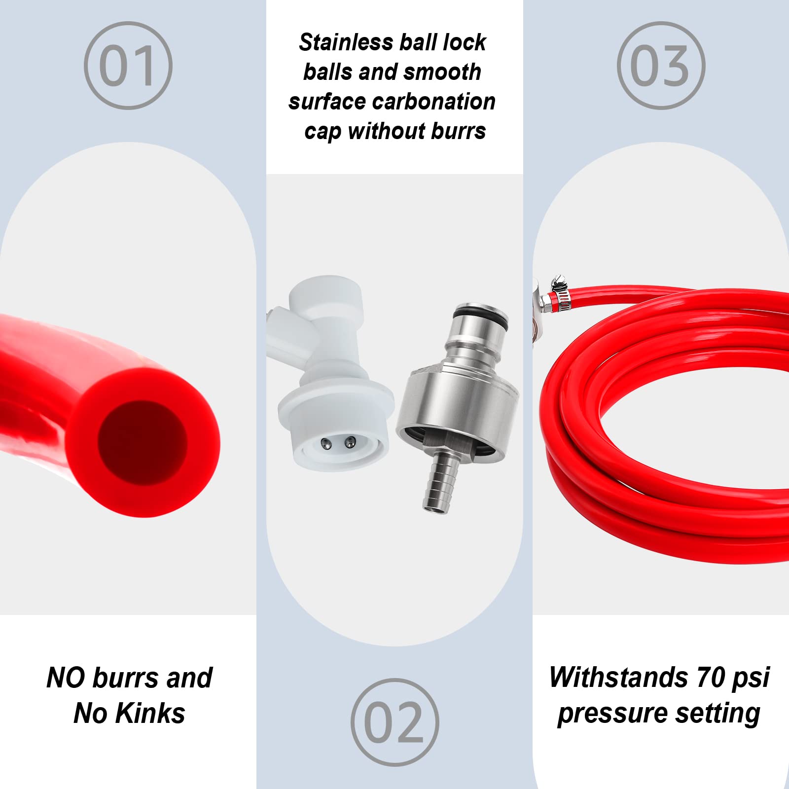 Mua 7 Feet Brewing Gas Tubing Ball Lock Keg Fitting Carbonation Cap Kit ...
