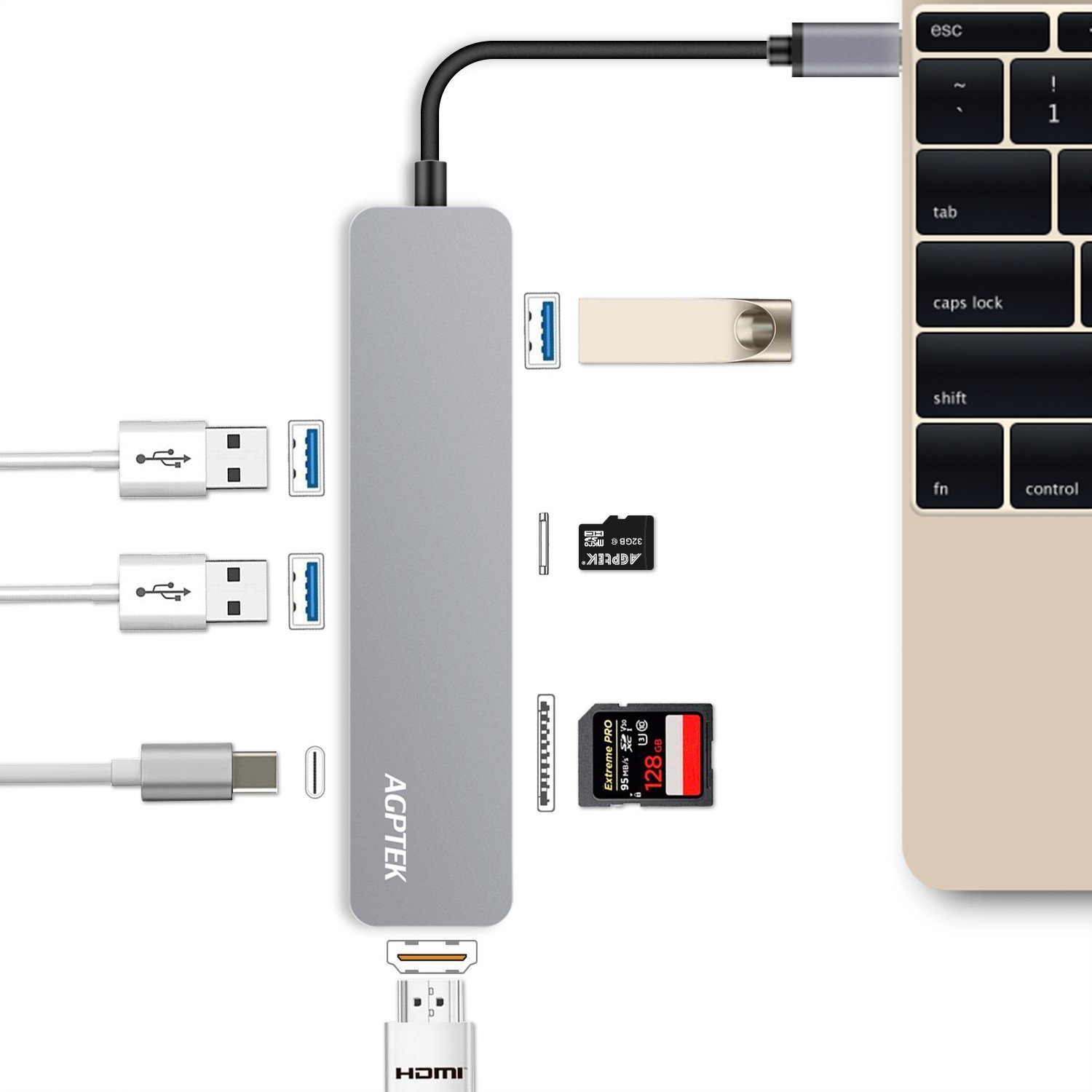 USB Hub Chromebook e Altri dispositivi Type-C Interfaccia di Ricarica ...