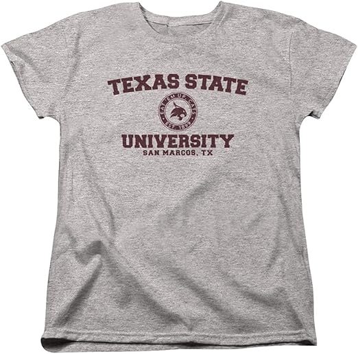 Amazon.com: Texas State University Official Circle Logo Women's T Shirt ...