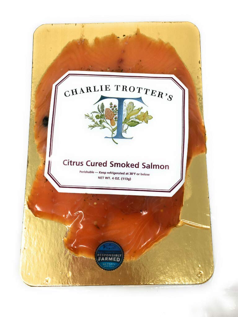 Charlie Trotters, Citrus Cured Smoked Salmon, 4 oz (Frozen): Amazon.com ...