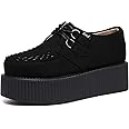 Amazon.com | RoseG Women's Handmade Suede Lace Up Flat Platform ...