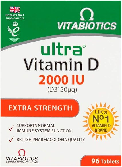 Vitabiotics Ultra Vitamin D 2000 IU Extra Strength Tablets (96 Tablets ...