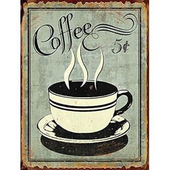 Amazon.com: Barnyard Designs 5 Cent Coffee Retro Vintage Tin Bar Sign ...