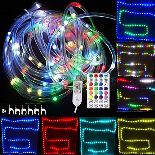 Led Rope Lights USB Powered 100 LED 33ft 16 Colors Changing Oversize ...