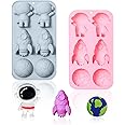Amazon.com: 2 Pack Space Themed Silicone Cake Molds 6 Cavity 3D ...