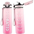 Amazon.com: QLUR Water Bottle with Straw, 27oz Motivational Water Bottles with Time Marker to ...
