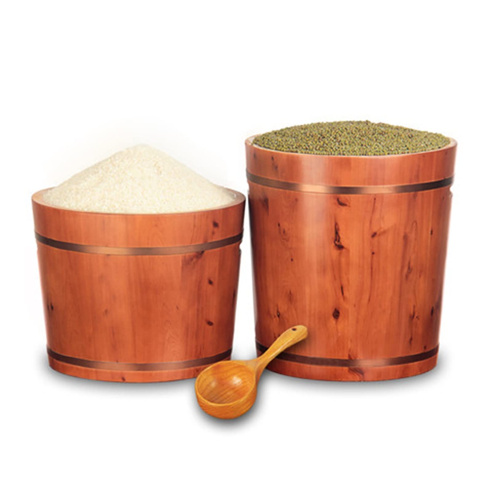 Cedar Wood Rice Dispenser 22/55/110Lbs Rice Storage Containers With Lid ...