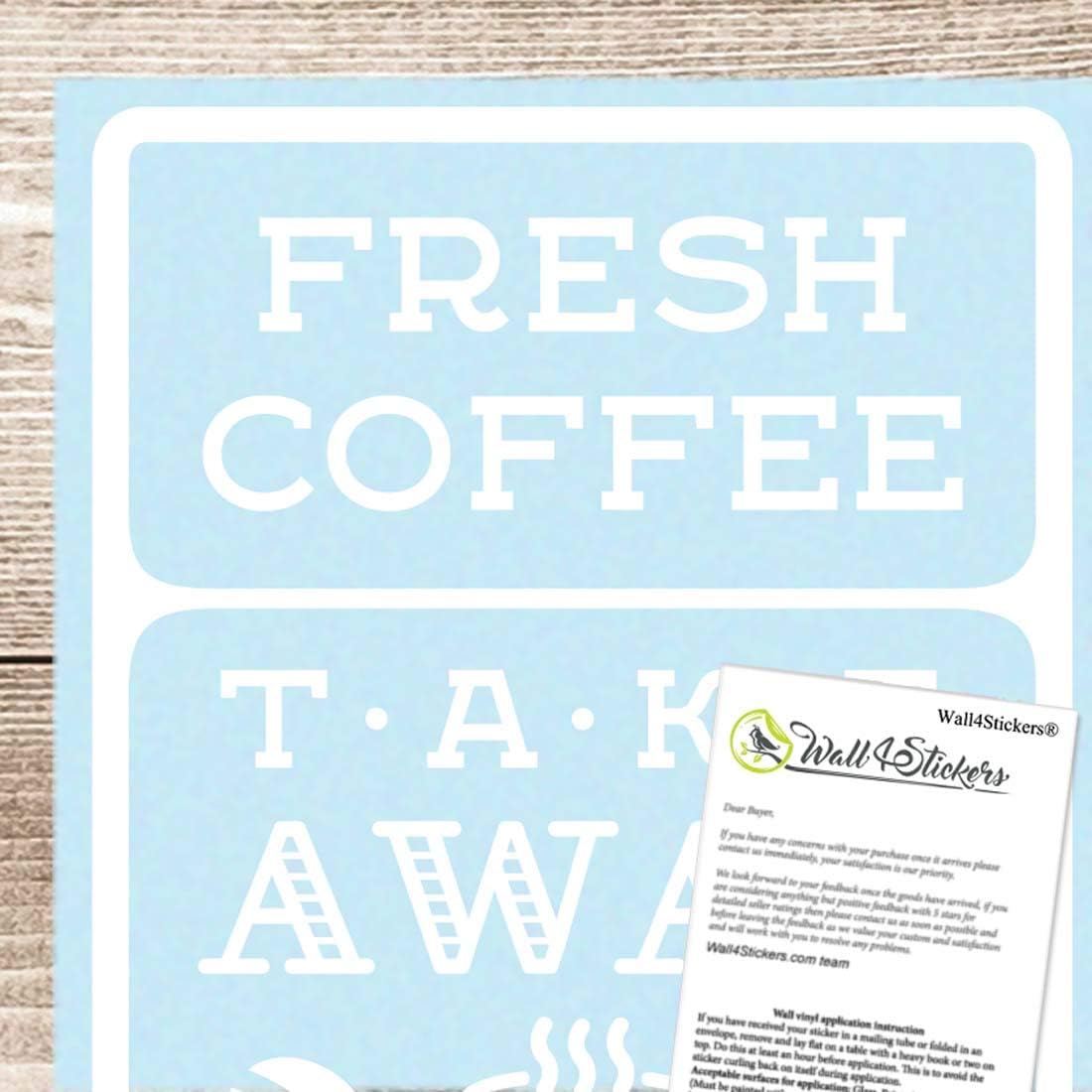Wall4stickers Fresh Coffee Takeaway Cup Window Sign Vinyl Sticker ...