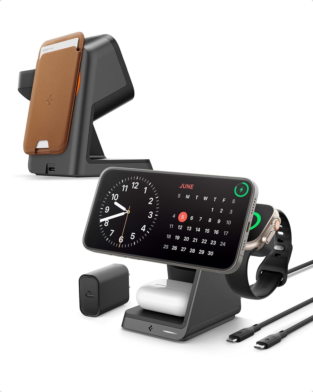 Spigen 3 in 1 Wireless Charging Station for MagSafe [Certified] Charger ...