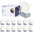 12 Pack 4 Inch Ultra-Thin LED Recessed Ceiling Light with Junction Box, Recessed Lighting 4 Inch ...