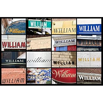Amazon.com: WILLIAM Personalized Name Poster Using Real Sign Photos ...