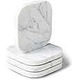 Amazon.com: PHINILUX 𝐋𝐮𝐱𝐮𝐫𝐲 𝐈𝐭𝐚𝐥𝐢𝐚𝐧 100% Marble Tile Coasters – Set of ...