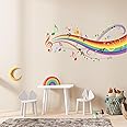 Amazon.com: PLIGREAT Colorful Rainbow Music Notes Wall Stickers ...